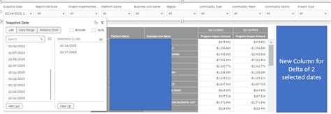 Comparing Two Snapshot Dates — Oracle Analytics