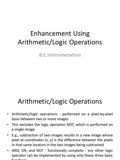 3 Arithmetic Operations Pdf Image Segmentation Radiography