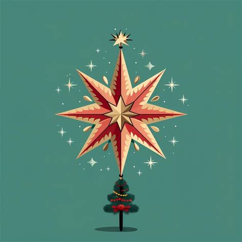 Premium Vector Tree Topper Christmasthemed