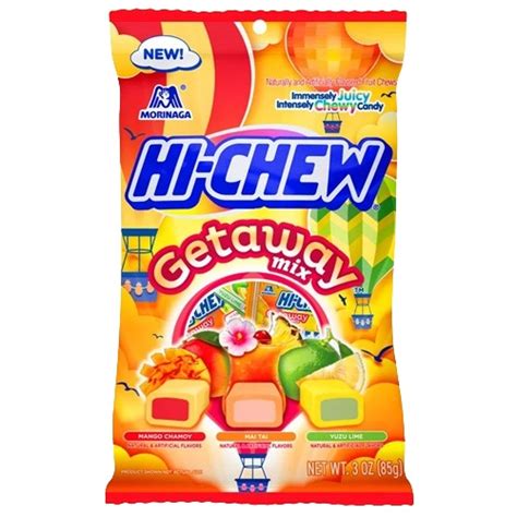 Hi Chew Getaway Mix Mango Chamoy Mai Tai Yuzu Lime Flavours 85g Bag