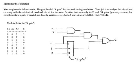 Solved You Are Given The Below Circuit The Gate Labeled K Chegg