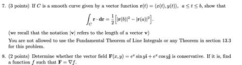 Solved 7 3 Points If C Is A Smooth Curve Given By A