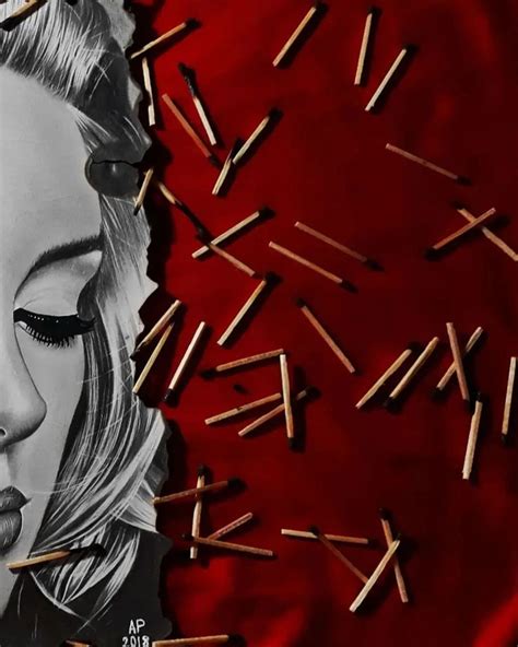 Desenho Que Fiz Da Cantora Adele Com Referência A Sua Música Set Fire