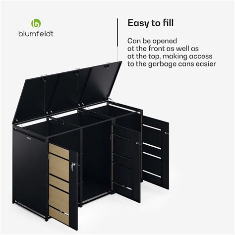 Blumfeldt Binsafe Bin Box 3 Bins Weatherproof Lockable