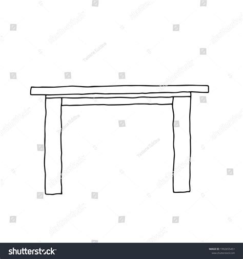 Black Vector Outline Illustration Table Isolated Stock Vector Royalty Free
