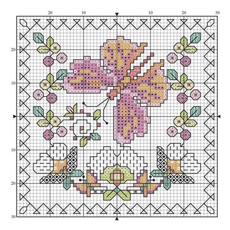 نقشه شطرنجی پروانه دانلود پترن شماره دوزی پروانه هنری