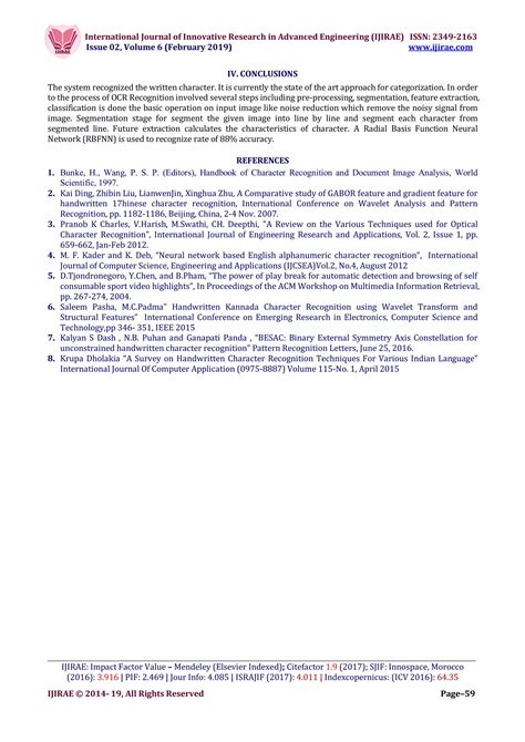 Optical Character Recognition Using Rbfnn Pdf