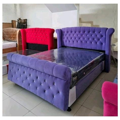 Jual Dipan Divan Kasur Sandaran Jaguar Double Sandaran Bahan Bludru