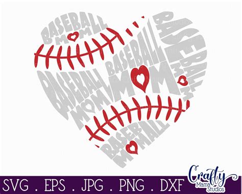 Baseball Mom Svg Heart Svg Love Baseball Svg By Crafty Mama Studios