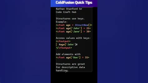 Coldfusion Quick Tips Structures Youtube