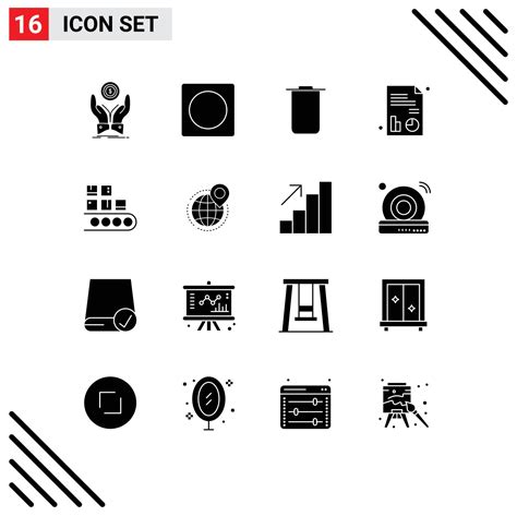 Modern Set Of Solid Glyphs And Symbols Such As Management Business Overlay Chart Medical