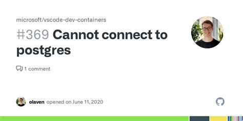 cannot connect to postgres · issue 369 · microsoft vscode dev
