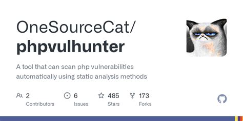 GitHub OneSourceCat Phpvulhunter A Tool That Can Scan Php Vulnerabilities Automatically Using