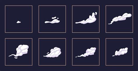 Explode effect animation with smoke. Exploding, blasting, bursting element from fume, gas, ash ...