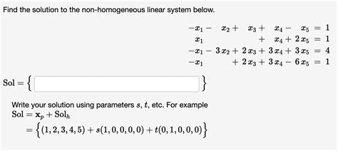 Solved Find The Solution To The Non Homogeneous Linear