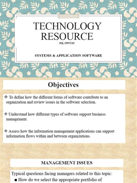 Technology Resource Software Pdf Operating System E Commerce