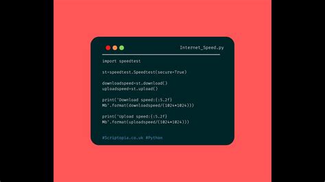 Python Speedtest Test Internet Speed In Python Youtube