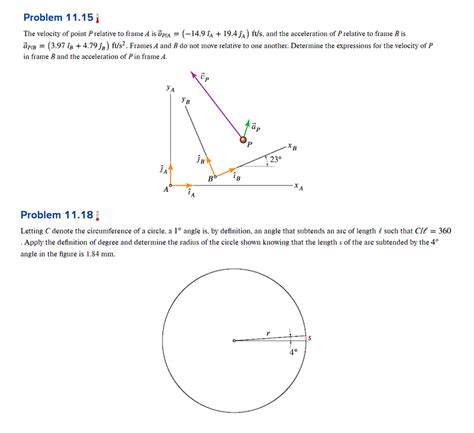 Solved Problem The Velocity Of Point P Relative To Chegg