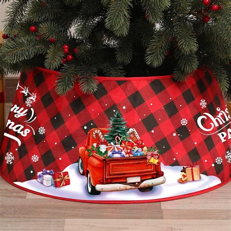 Christmas Tree Collar Xmas Tree Ring Fabric Round Skirt For Artificial