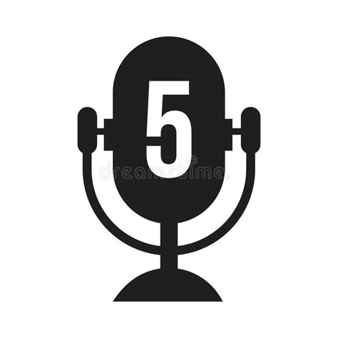 Podcast Radio Logo On Letter 5 Design Using Microphone Template Dj Music Podcast Logo Design