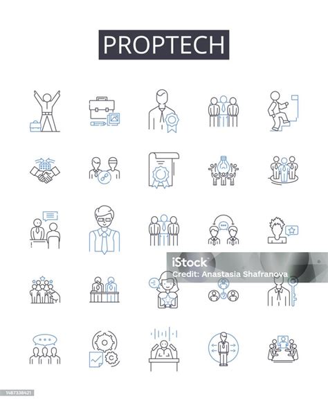 Proptech 라인 아이콘 컬렉션입니다 하모니 멜로디 편곡 코드 구조 리듬 텍스처 벡터 및 선형 그림 역학 템포 표기법 개요