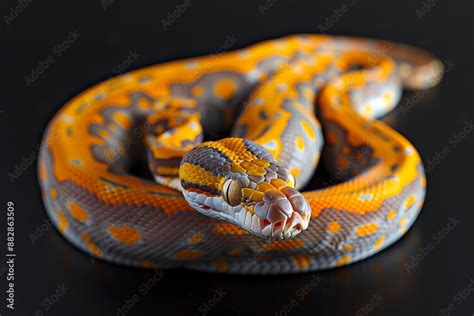 Orange Glow Motley Reticulated Python Malayopython Reticulatus