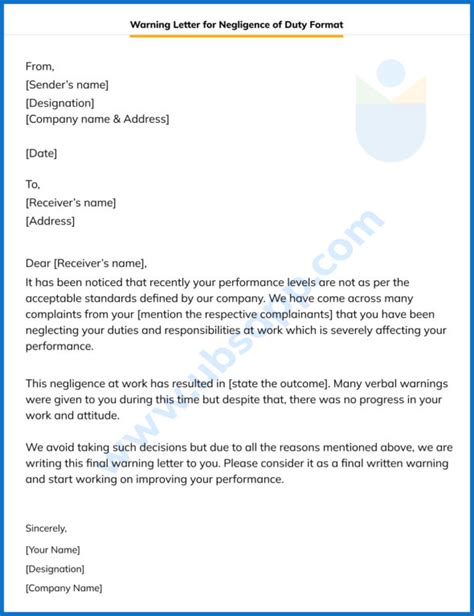 Warning Letter For Negligence Of Duty What Is It Learn How To Write One