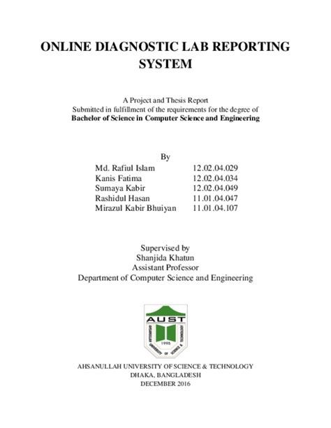 Pdf Online Diagnostic Lab Reporting System