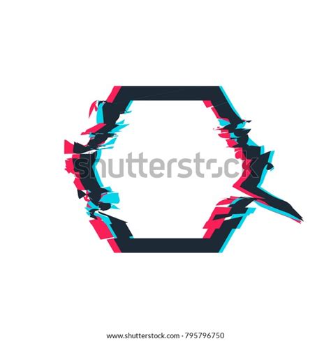 Glitch Distortion Frame Hexagon Illustration Stock Illustration 795796750 Shutterstock