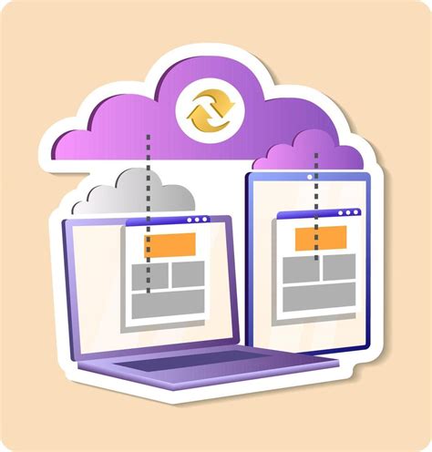 cloud computing synchronizing data between laptop and tablet 48232052