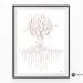 Abstract Tree With Binary Code Roots Watercolor Print Computer IT Print Green Tech Poster Big