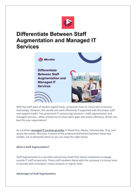 PPT Differentiate Between Staff Augmentation And Managed IT Services PowerPoint Presentation