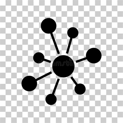 Hub Flat Network Icon Connect Structure Vector Symbol Isolated Background Technology System