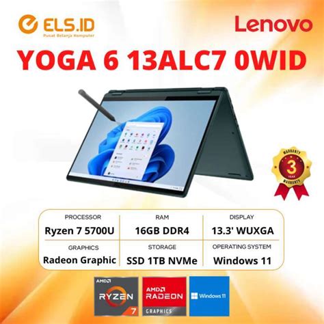 Jual Laptop Lenovo YOGA 6 13ALC7 0WID Touch 360⁰ Ryzen 7 5700U 16GB SSD 1TB di Seller ELS