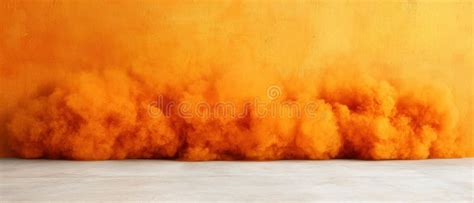 Vibrant Orange Smoke Billows Create A Dynamic And Energetic Visual Effect Stock Illustration