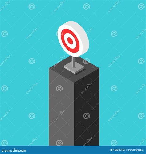 Isometric Target High Pedestal Stock Vector Illustration Of