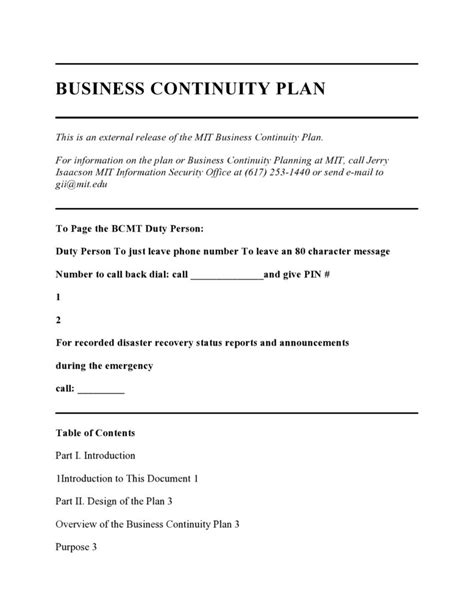 46 Best Business Continuity Plan Templates [word And Pdf]