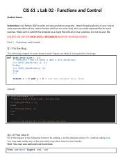 CIS Lab Functions And Control Docx CIS Lab