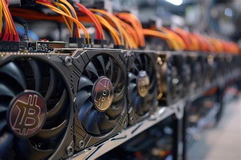 Premium Photo Bitcoin Mining Cryptocurrency With GPU Rigs Date August