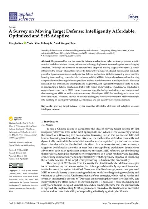 Pdf A Survey On Moving Target Defense Intelligently Affordable Optimized And Self Adaptive