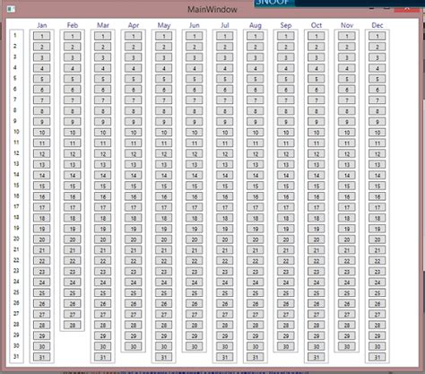 calendar month based wpf calender customization month as column