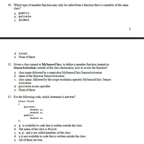 solved 10 which type of member function may only be called