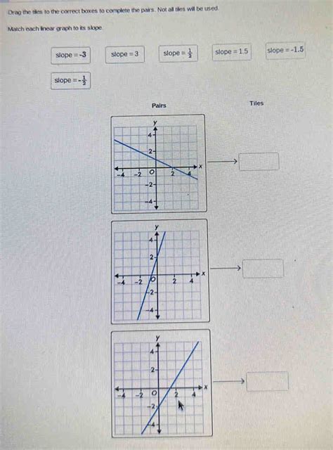 solved drag the tiles to the correct boxes to complete the pairs not