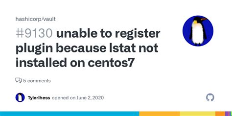 Unable To Register Plugin Because Lstat Not Installed On Centos7