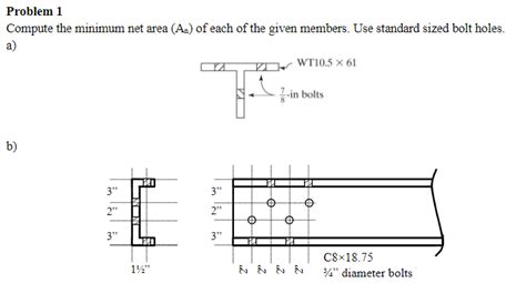 Solved Problem Compute The Minimum Net Area An Of Each Chegg Com