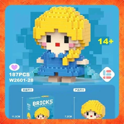 [048]diy Bricks Mini Toys Model Kartun Building Blok Nano Block Kartun Mainan Balok Susun