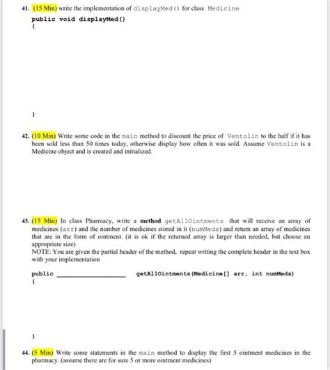 Solved Write Java Statementsmethods Lopts Consider The