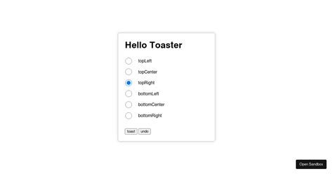 React Toast Codesandbox