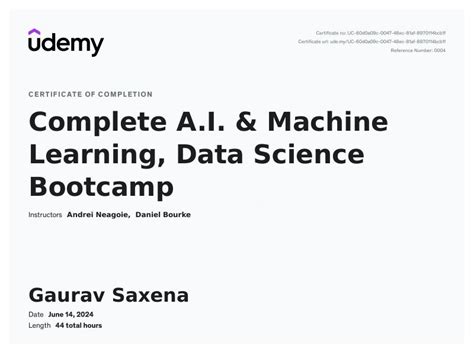 Gaurav Saxena On Linkedin Excited To Share That I Got A Certification In Ml And Data Science
