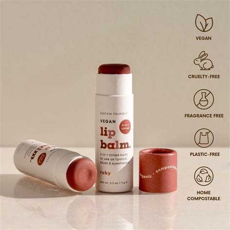 Vegan 3 In 1 Tinted Lip Balm Single Tinted Lip Balm Lip Balm